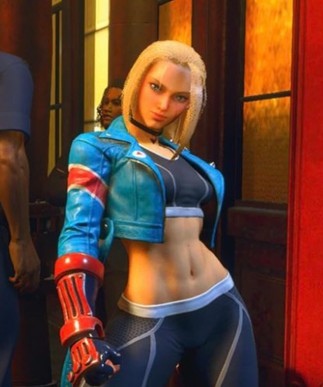 Cammy White Street Fighter 6 Biker Blue Leather Jacket - USA Leather ...
