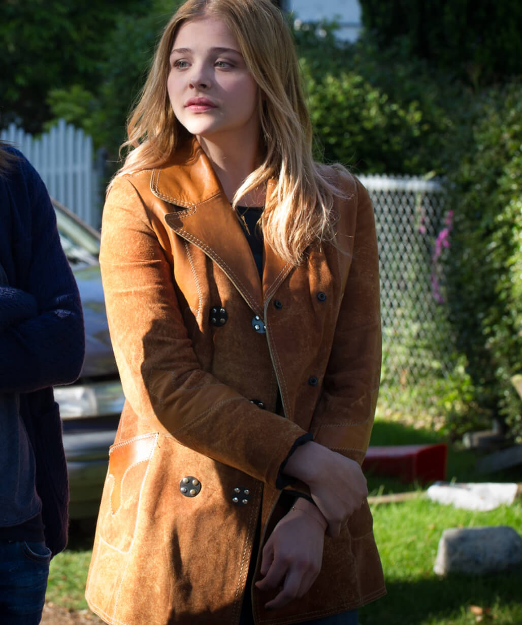 Chloë Grace Moretz Annika Laggies Brown Suede Coat - USA Leather Factory