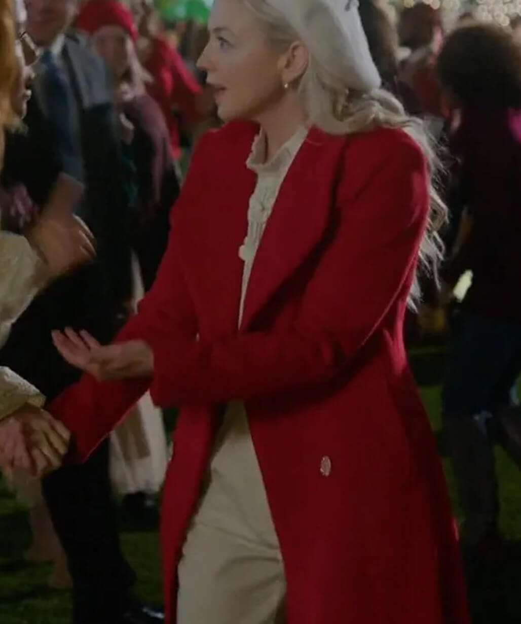 Emily Strauss Santa Bootcamp Red Wool Coat