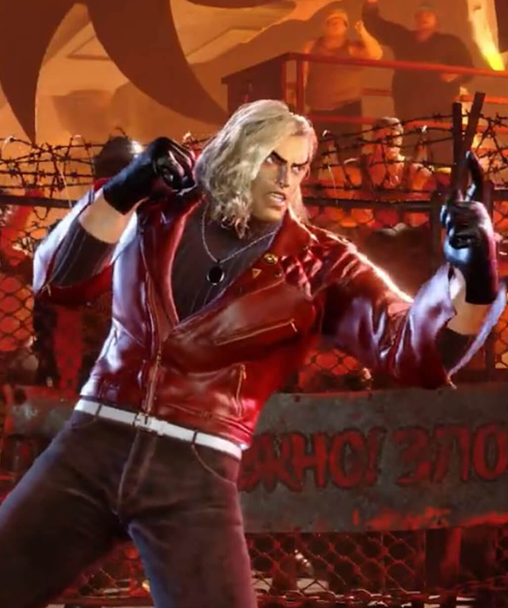 Ken Masters Street Fighter 6 Red Biker Leather Jacket - USA Leather Factory