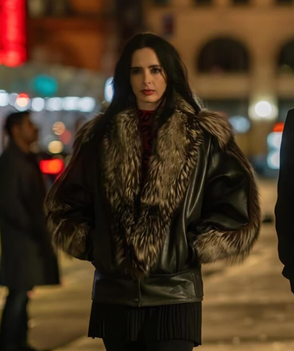 Krysten Ritter Dexter: Resurrection 2025 Leather Fur Jacket - USA ...