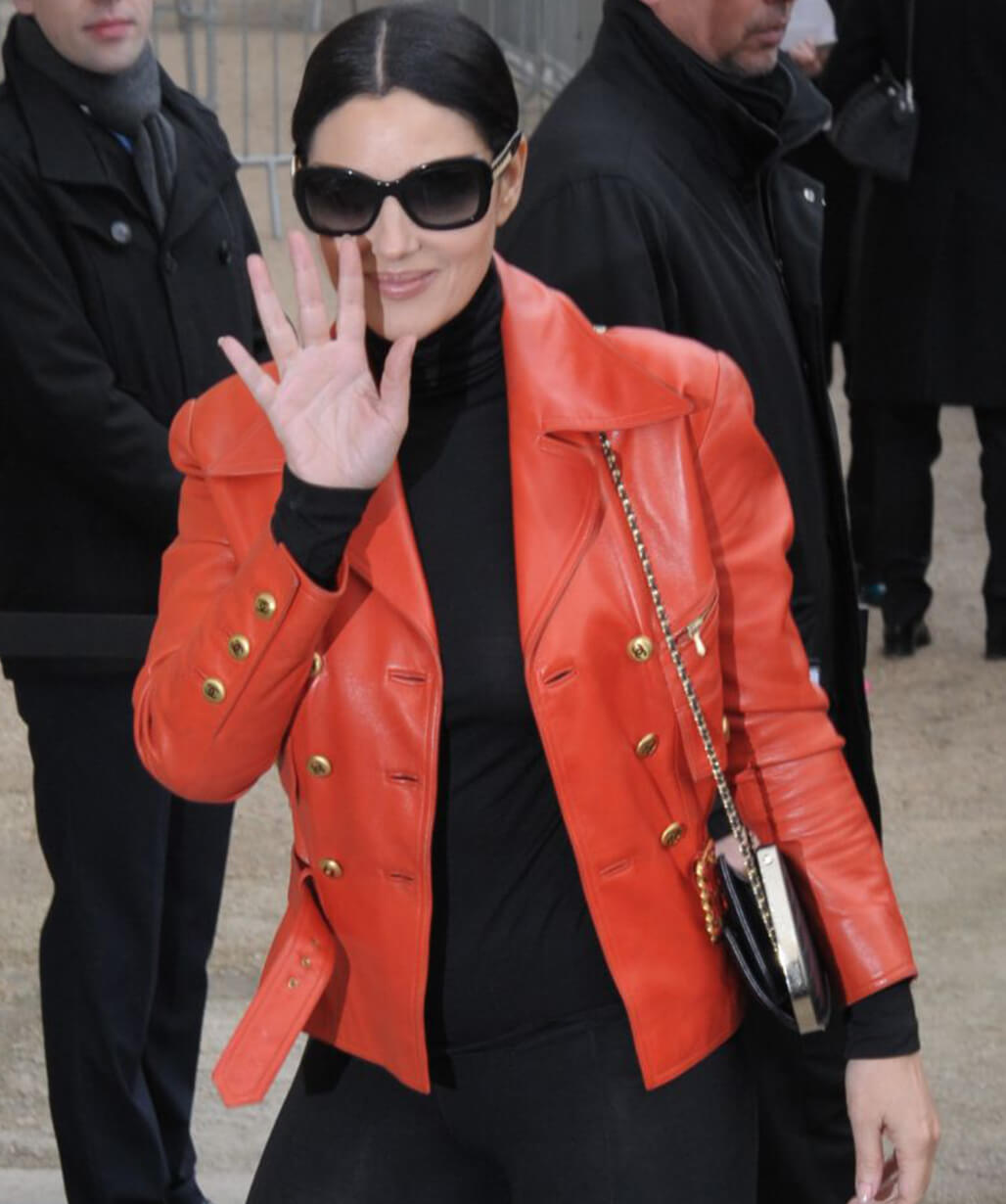 Monica Bellucci Red Leather Jacket - USA Leather Factory