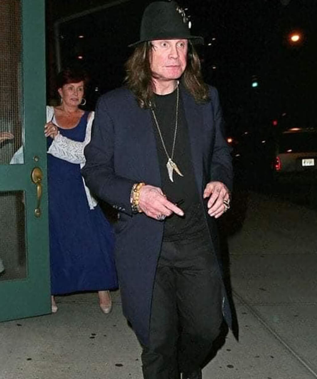 Ozzy Osbourne Black Wool Coat - USA Leather Factory