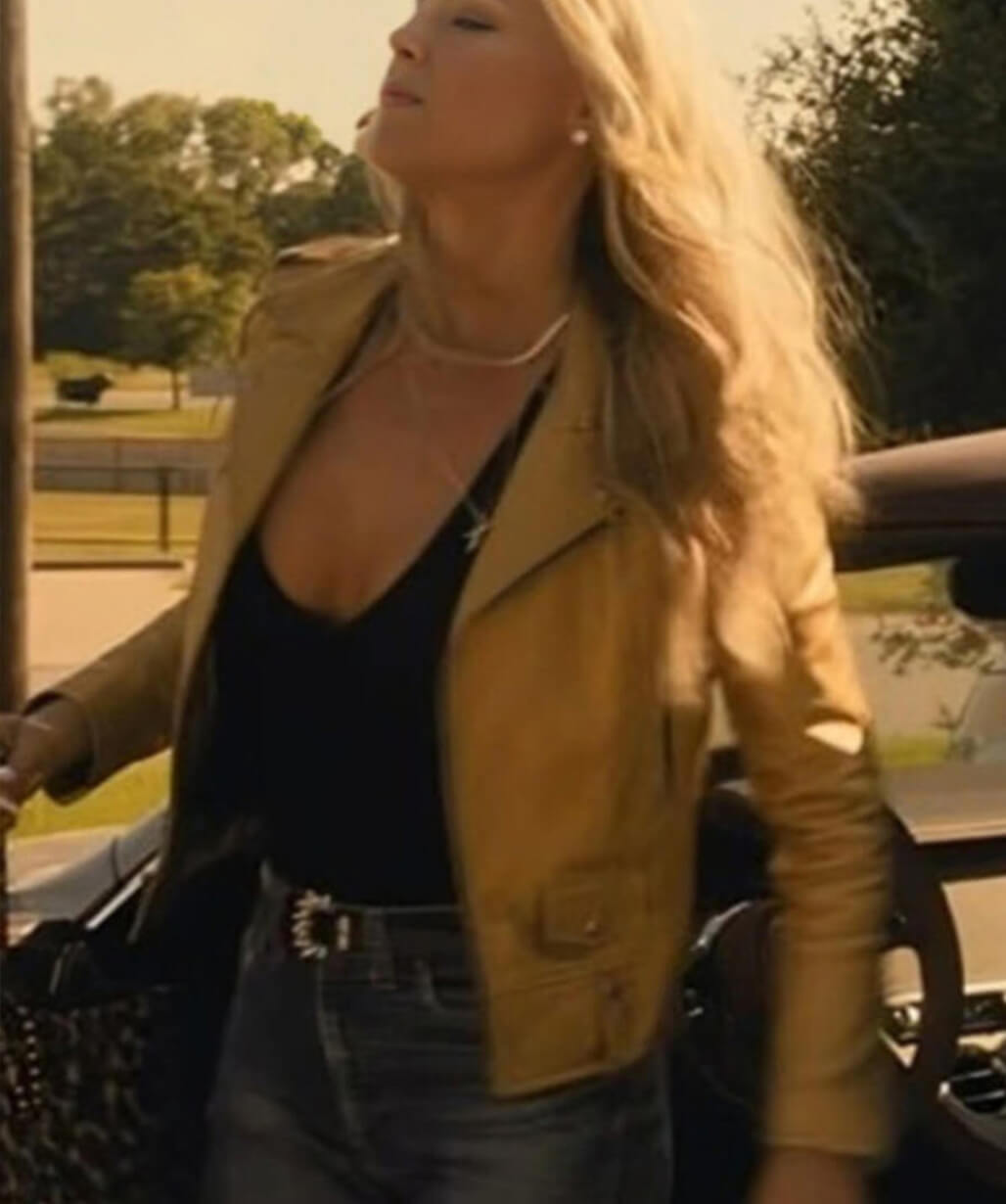 Ali Larter Angela Landman Golden Leather Jacket