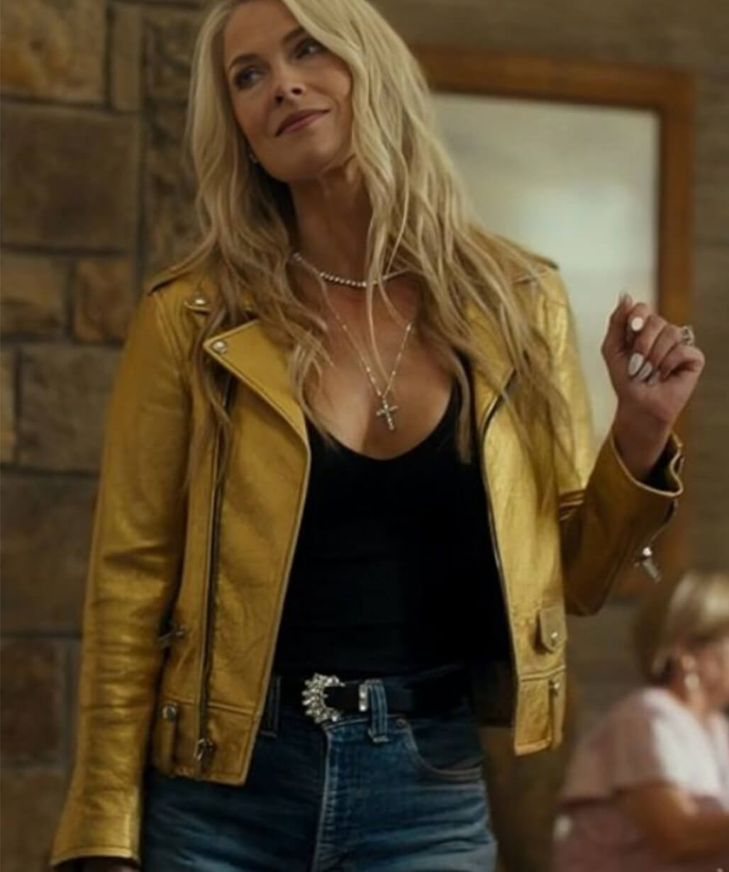 Ali Larter Angela Landman Golden Leather Jacket