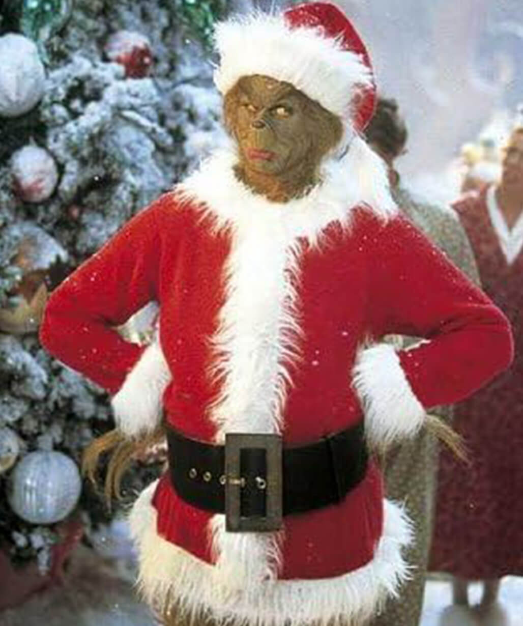 How the Grinch Stole Christmas 2000 Jim Carrey Santa Coat - USA Leather ...