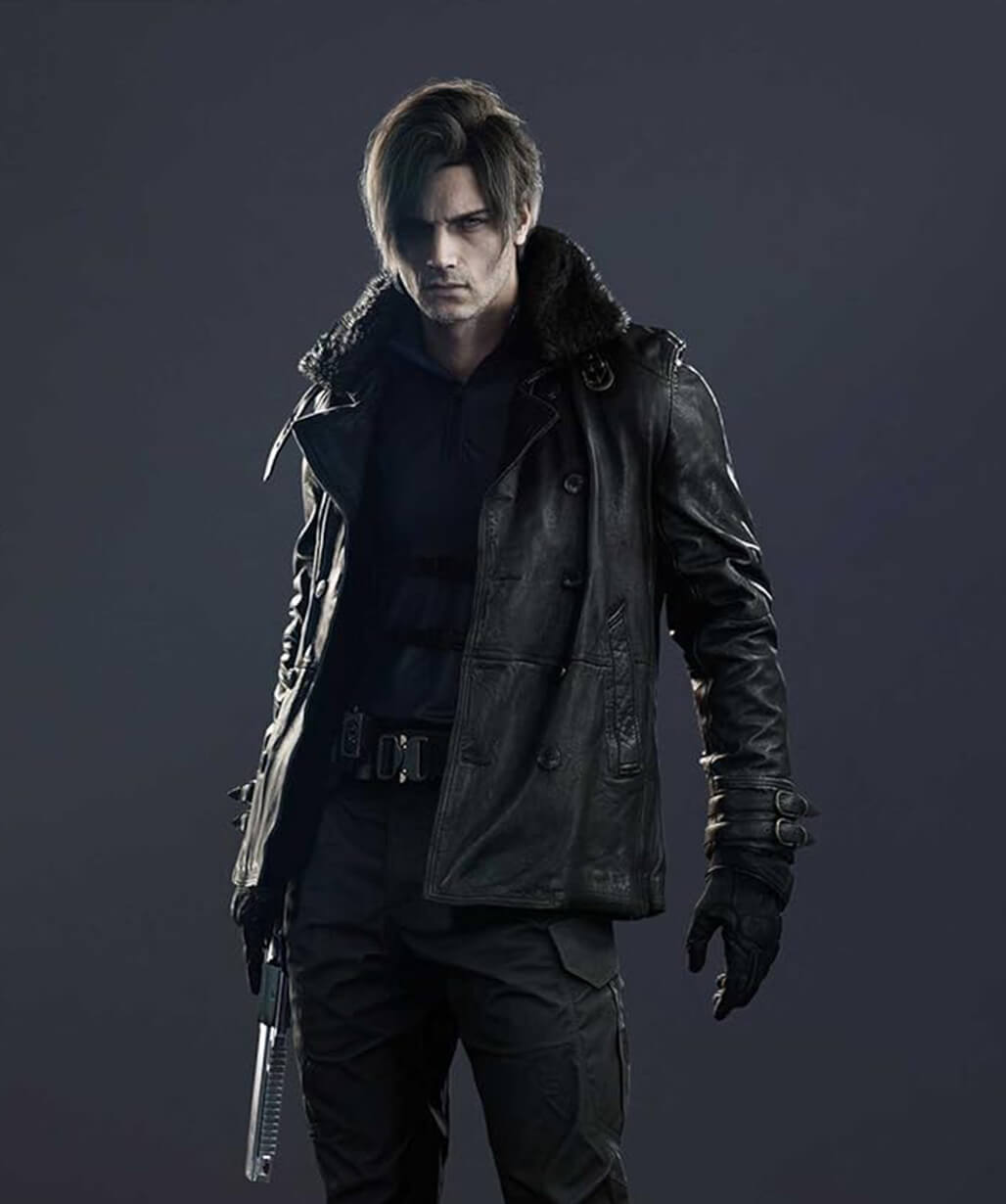 Leon Kennedy Resident Evil Requiem Hooded Leather Jacket