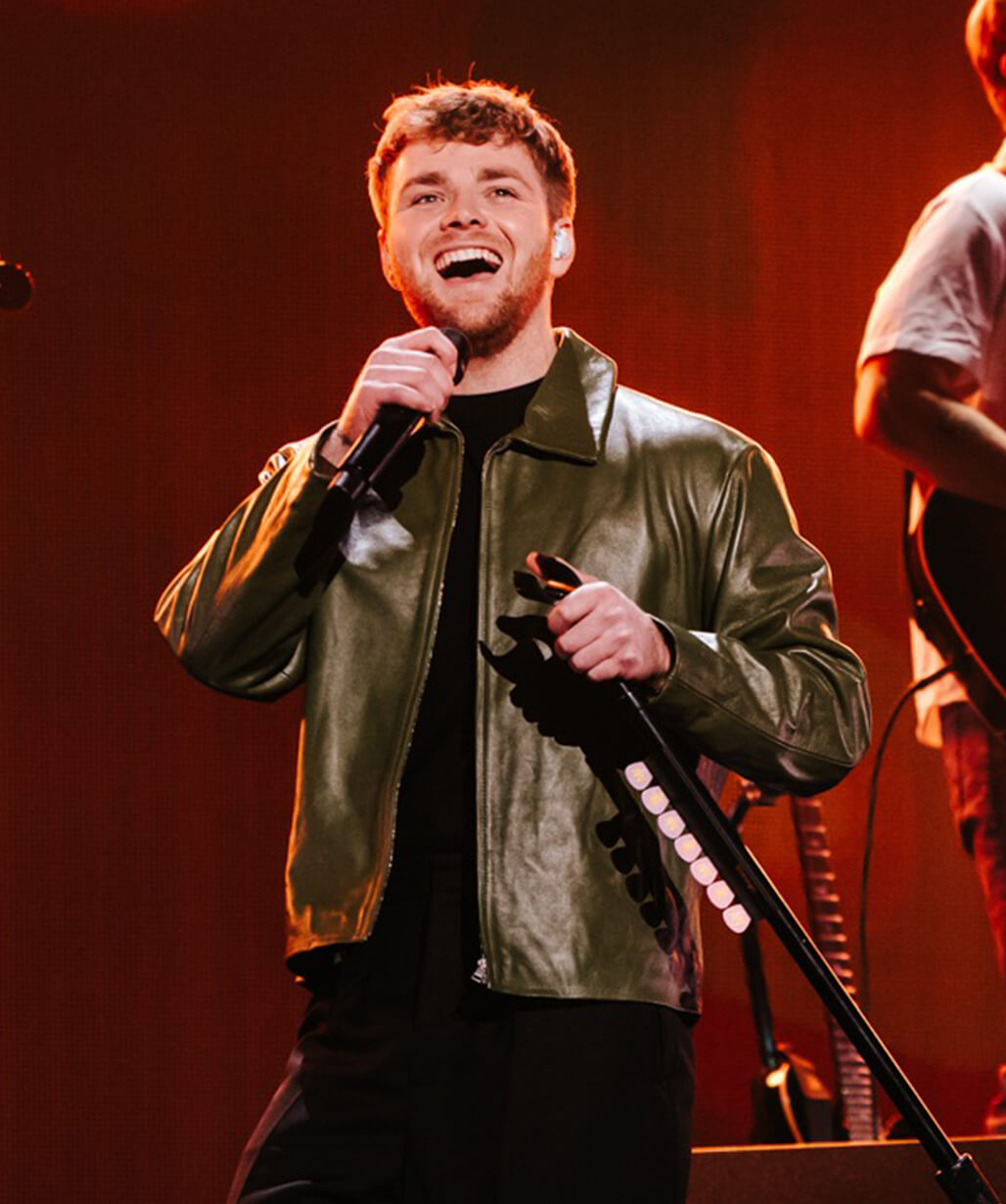 Alex Warren Green Leather Jacket - USA Leather Factory