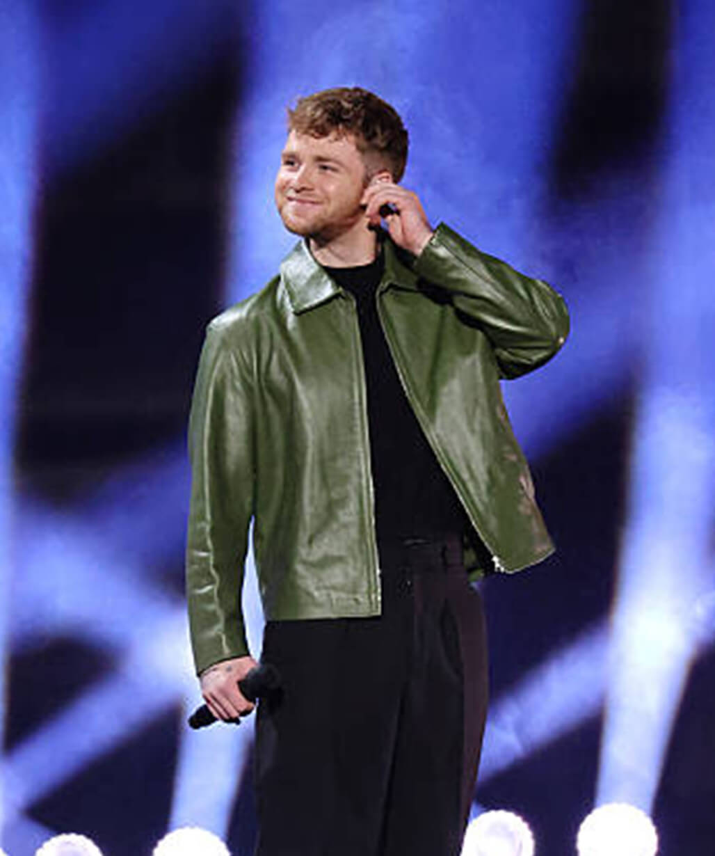 Alex Warren Green Leather Jacket - USA Leather Factory