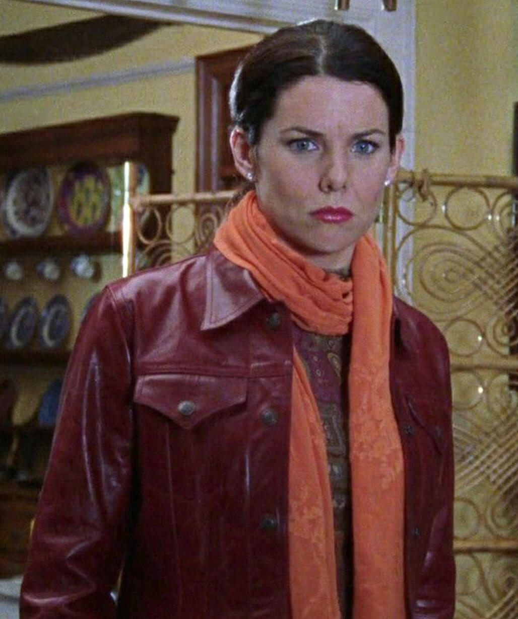 Gilmore Girls Lorelai Gilmore Maroon Leather Jacket - USA Leather Factory