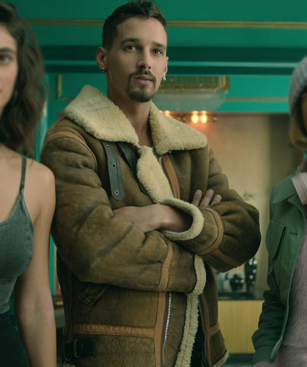 Joel Sánchez Berlin 2023 Shearling Brown Suede Jacket - USA Leather Factory